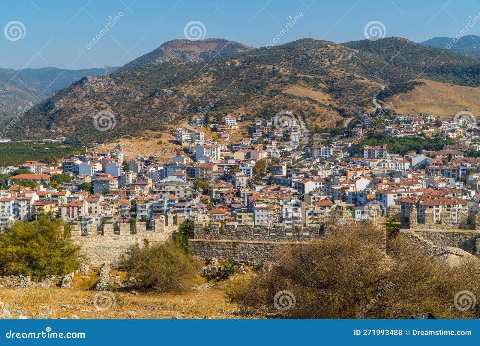 Landscape of the Old Selcuk Town Behind the Fort Wall Stock Photo ...