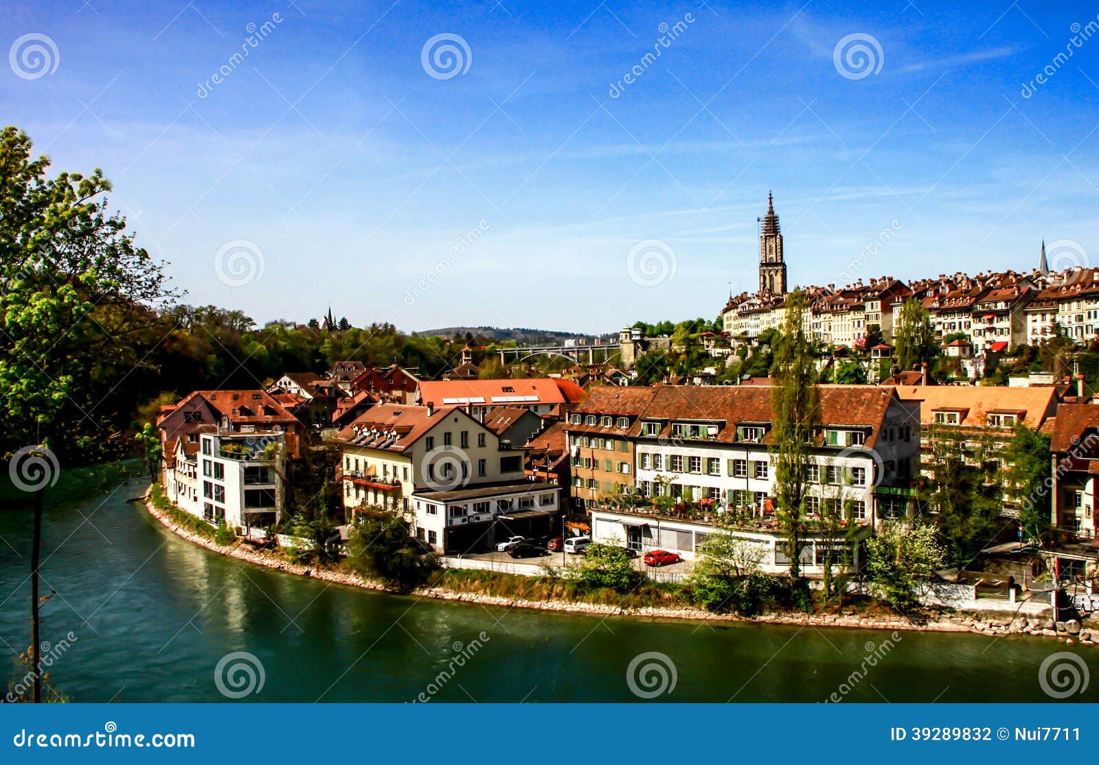 Landscape of Old Town in Bern Stock Photo - Image of bridge, landmark ...