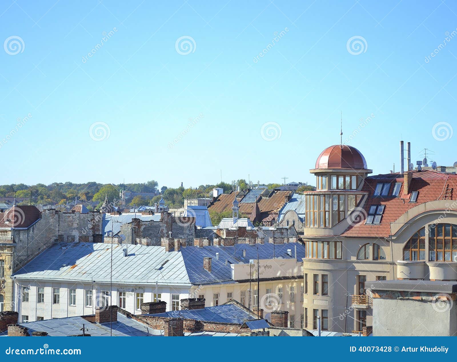 Landscape of old town stock photo. Image of blue, flue - 40073428