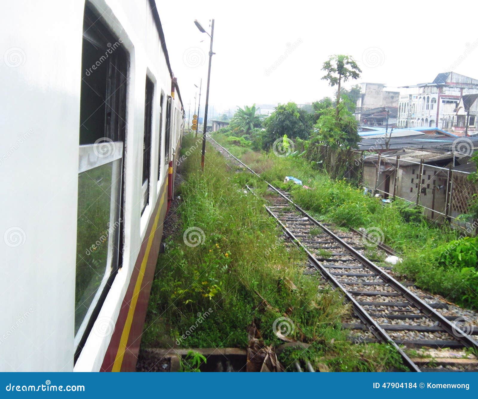 Landscape of Outside the Train Run through Slum Stock Photo - Image of ...