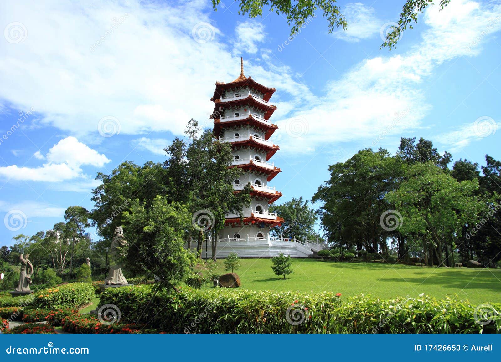 Landscape of pagoda stock photo. Image of blue, house - 17426650