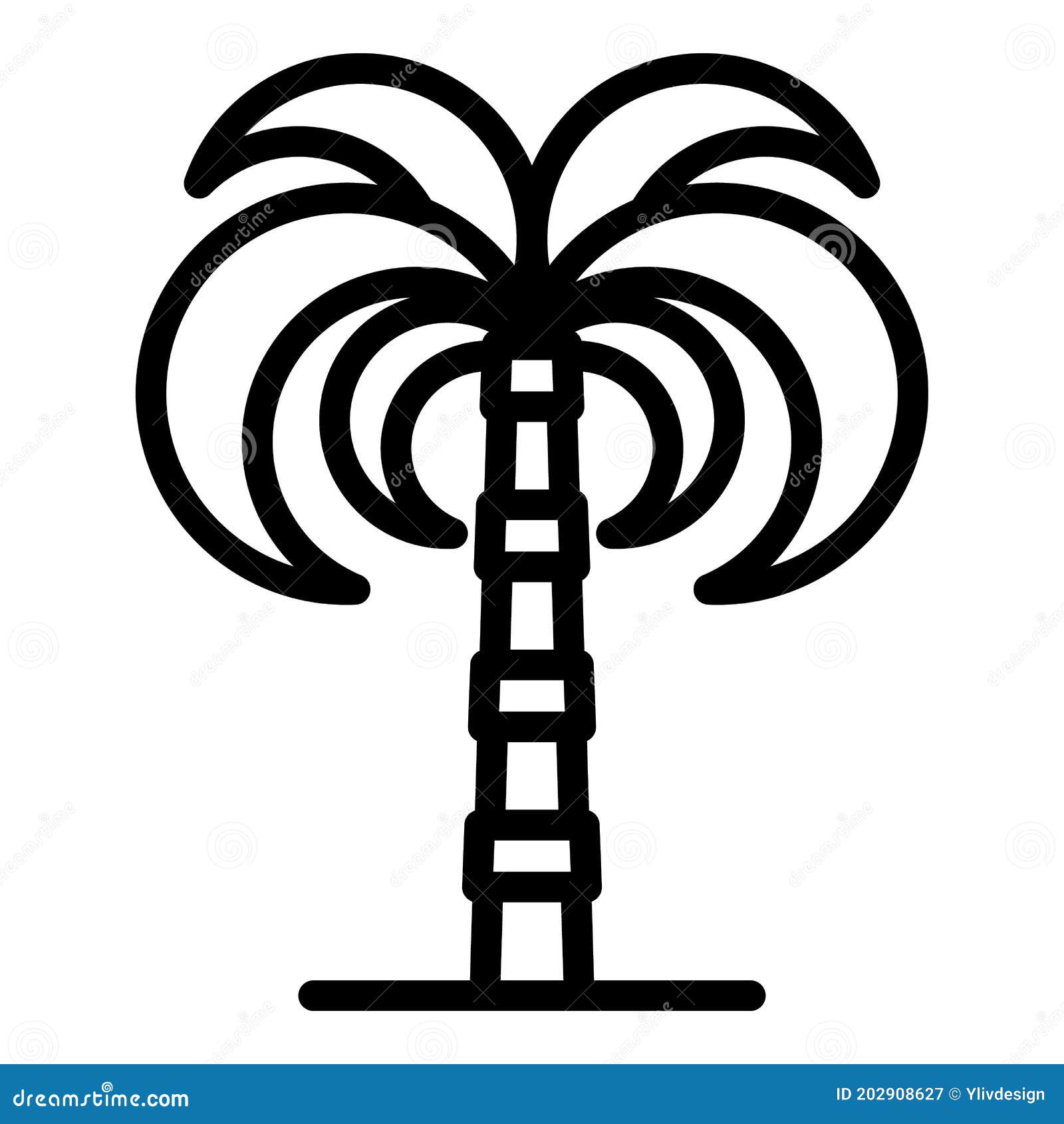 Landscape Palm Tree Icon, Outline Style Stock Vector - Illustration of ...