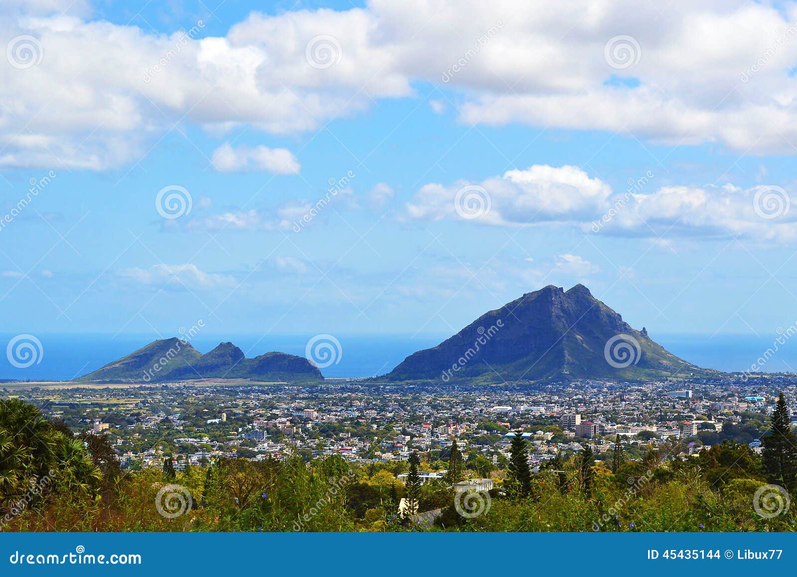 Landscape Panoramic Mauritius Island Mountains Stock Photo - Image of ...