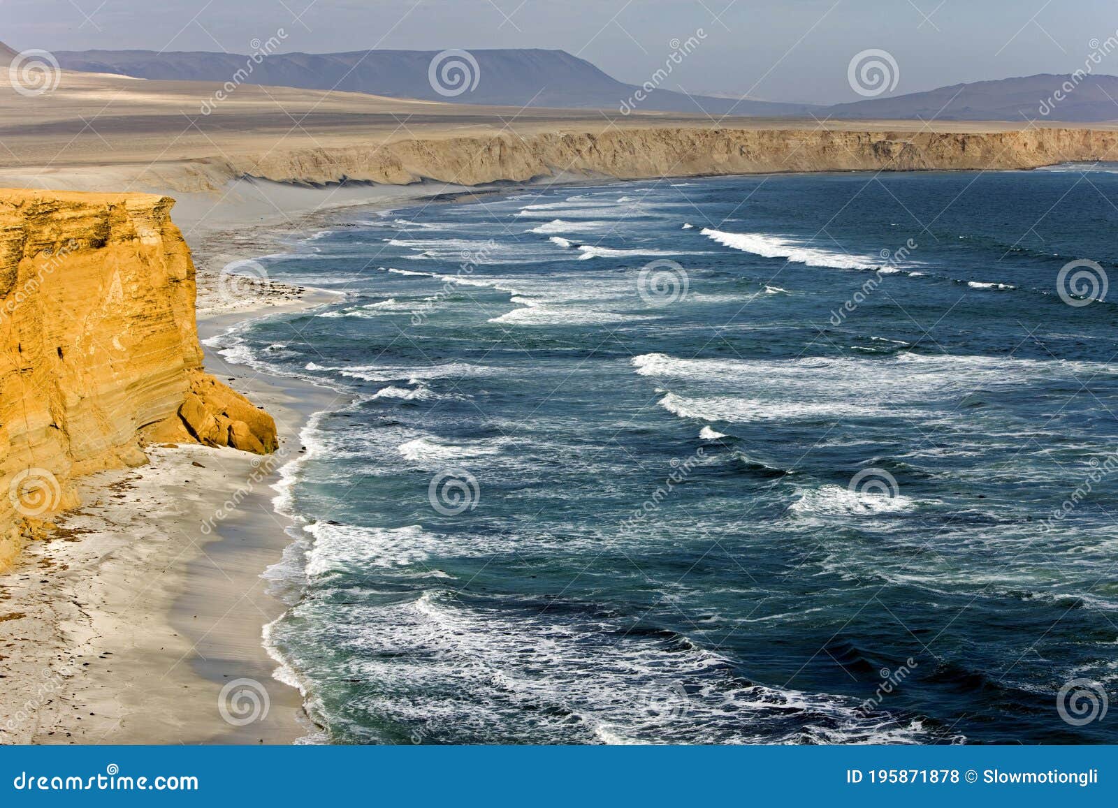 Landscape in Paracas National Park, Peru Stock Photo - Image of wave ...