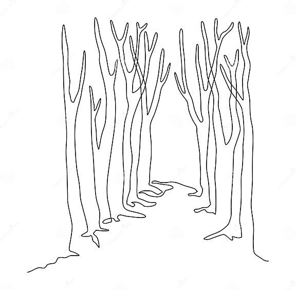 Landscape Park with Path and Trees. Continuous Line Drawing ... Landscape Park with Path and Trees. Continuous Line Drawing ...