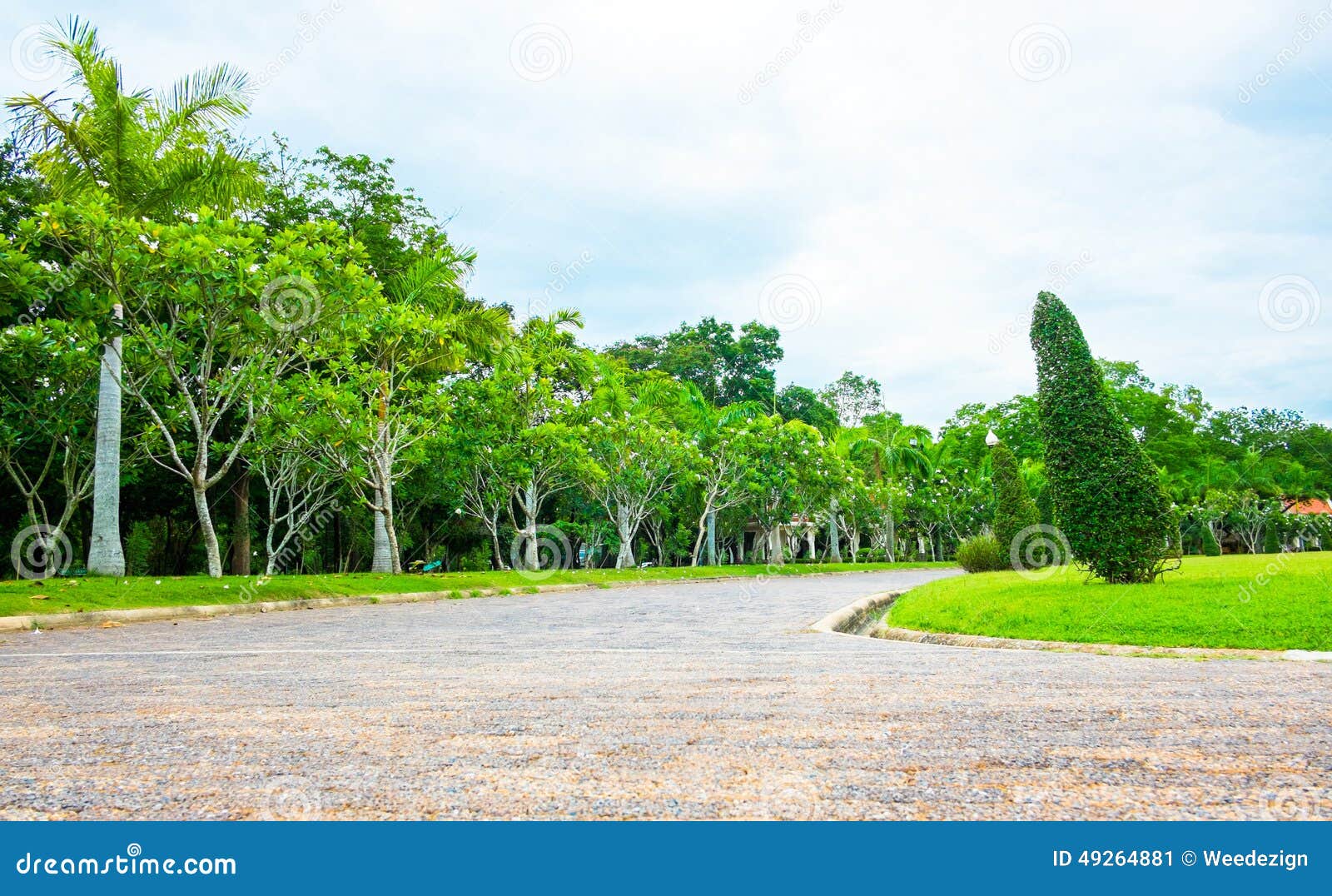 Landscape Park with Stone Pavement Stock Image - Image of pavement ...