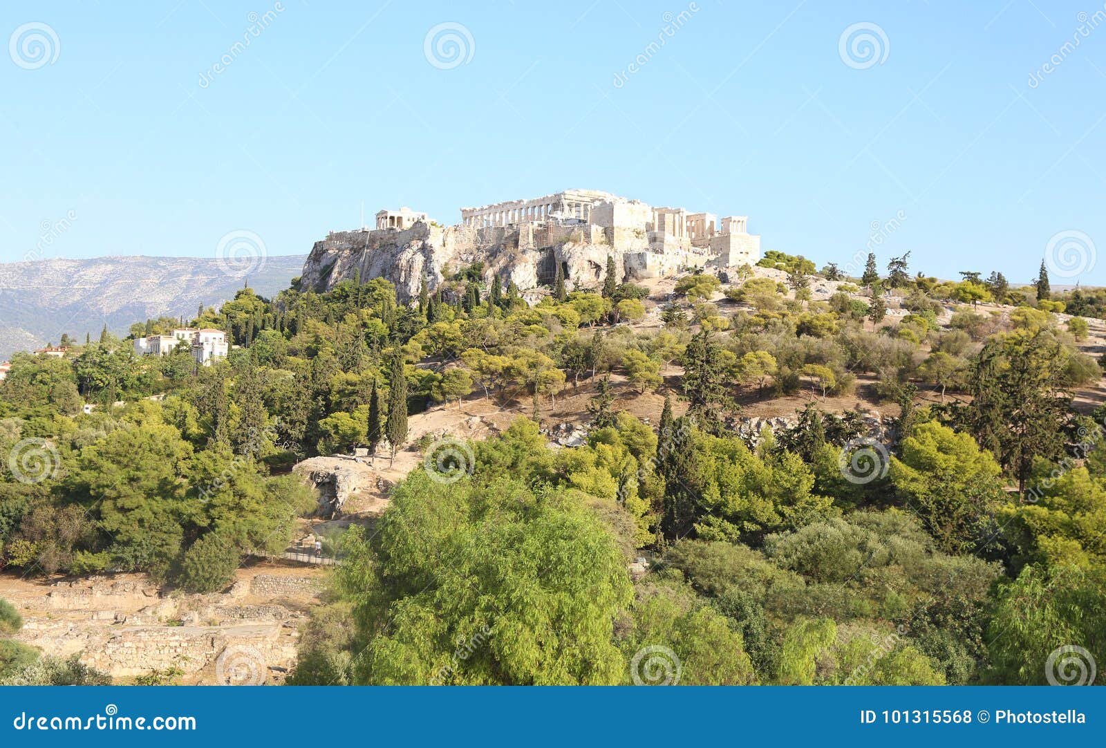 Landscape of Parthenon Acropolis in Athens Greece Stock Photo - Image ...