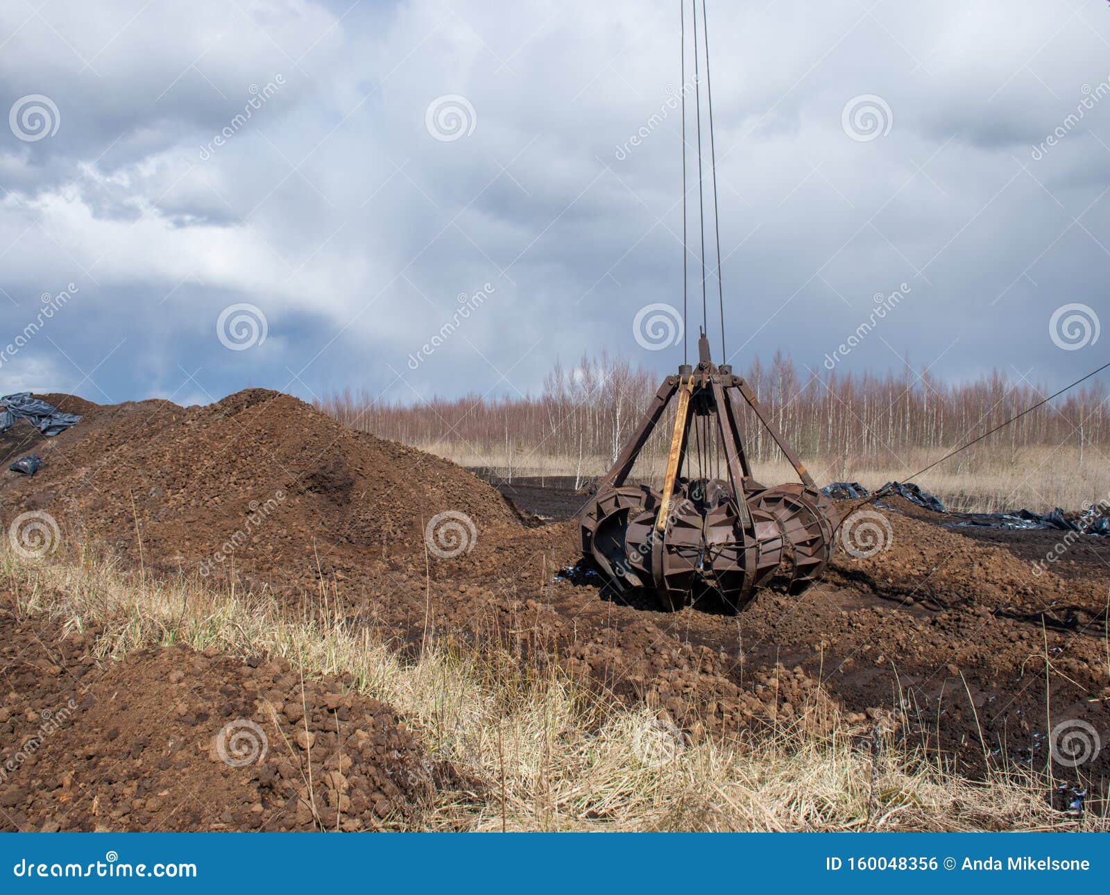Peat Mining Bog, Peat Mining Machinery Stock Photo - Image of sunny ...