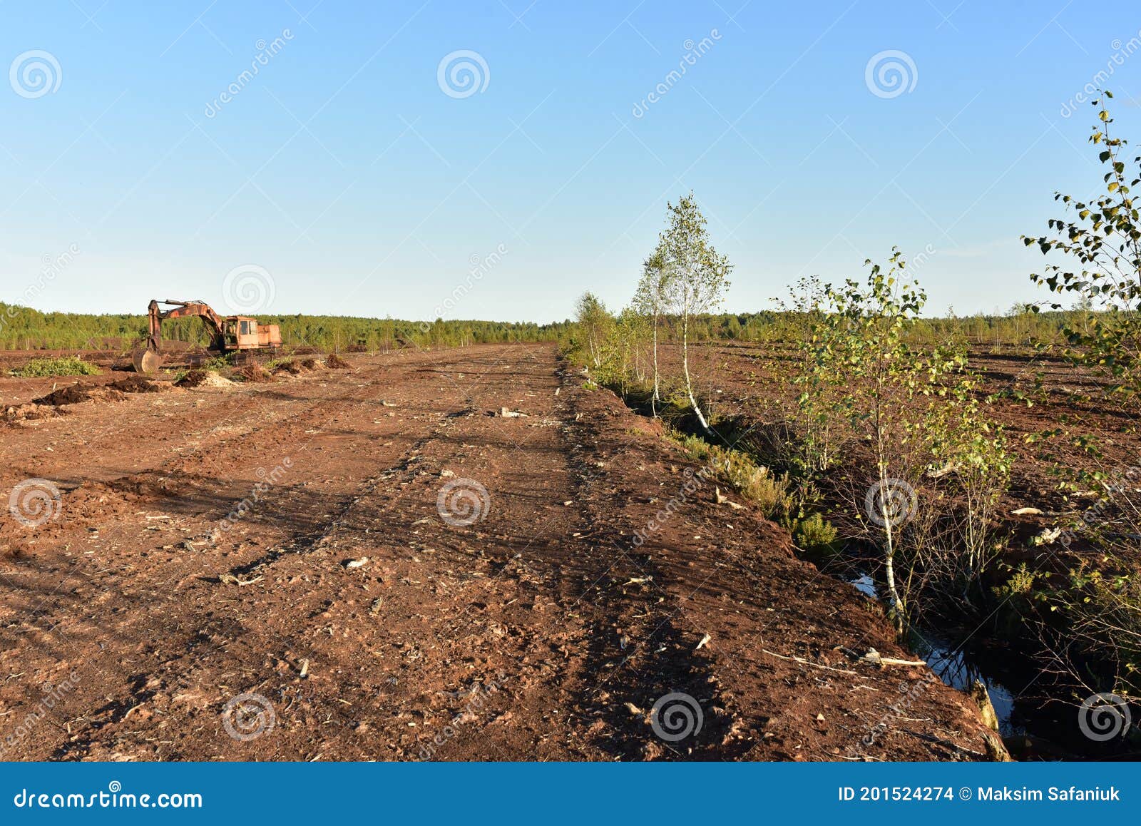 Landscape on Peatlands Where Being Development of the Peat. Drainage of ...