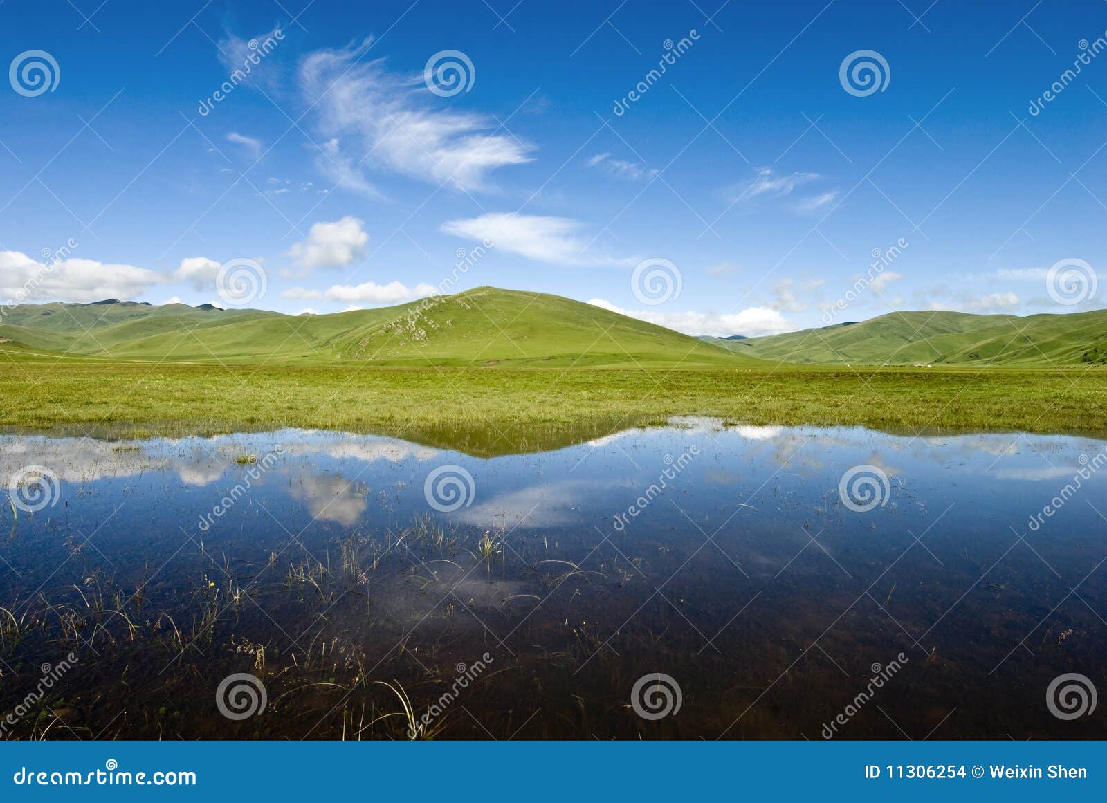 Landscape with Perfect Reflection on the Water Stock Photo - Image of ...