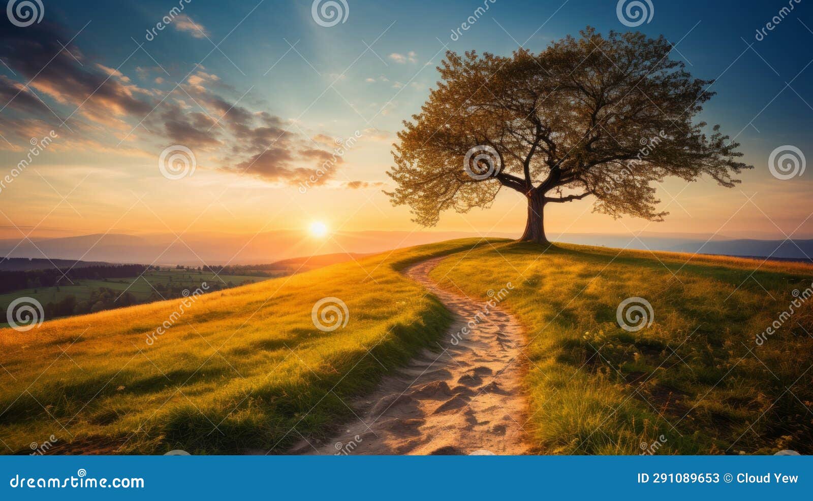 Landscape of Personal Growth Path Stock Illustration - Illustration of ...
