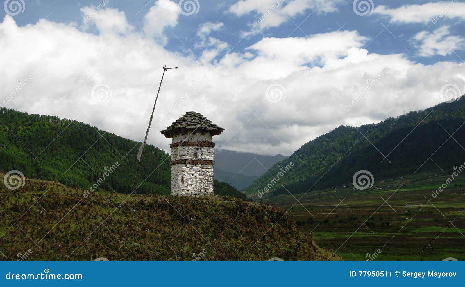 Landscape of Phobjikha Valley Stock Image - Image of bhutanese ...