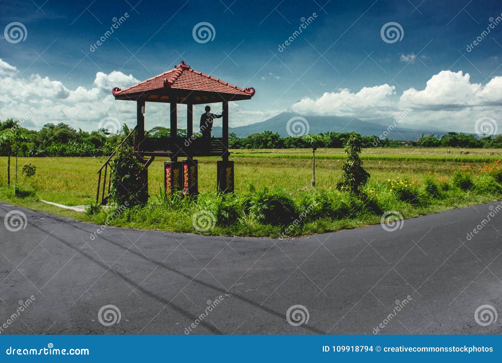 Landscape Photo Of Farm With Gazebo On Corner Picture. Image: 109918794