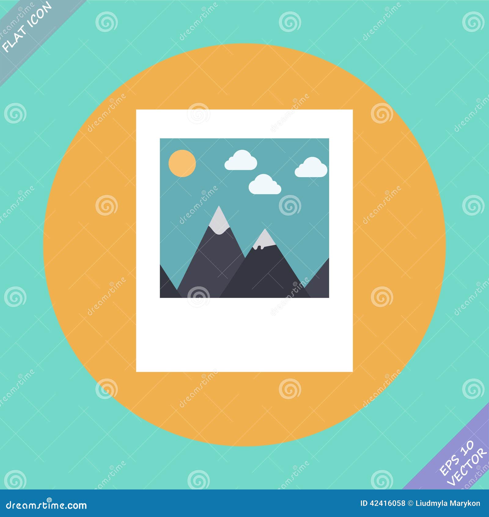 Landscape Photo Icon - Vector Illustration. Stock Vector - Illustration ...