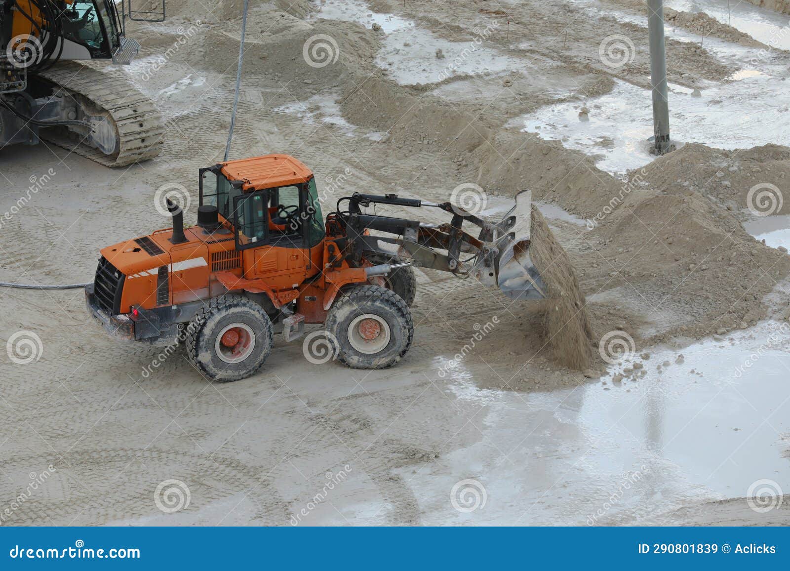 Landscape Photo of Wheel Loader in Construction Site Stock Image ...