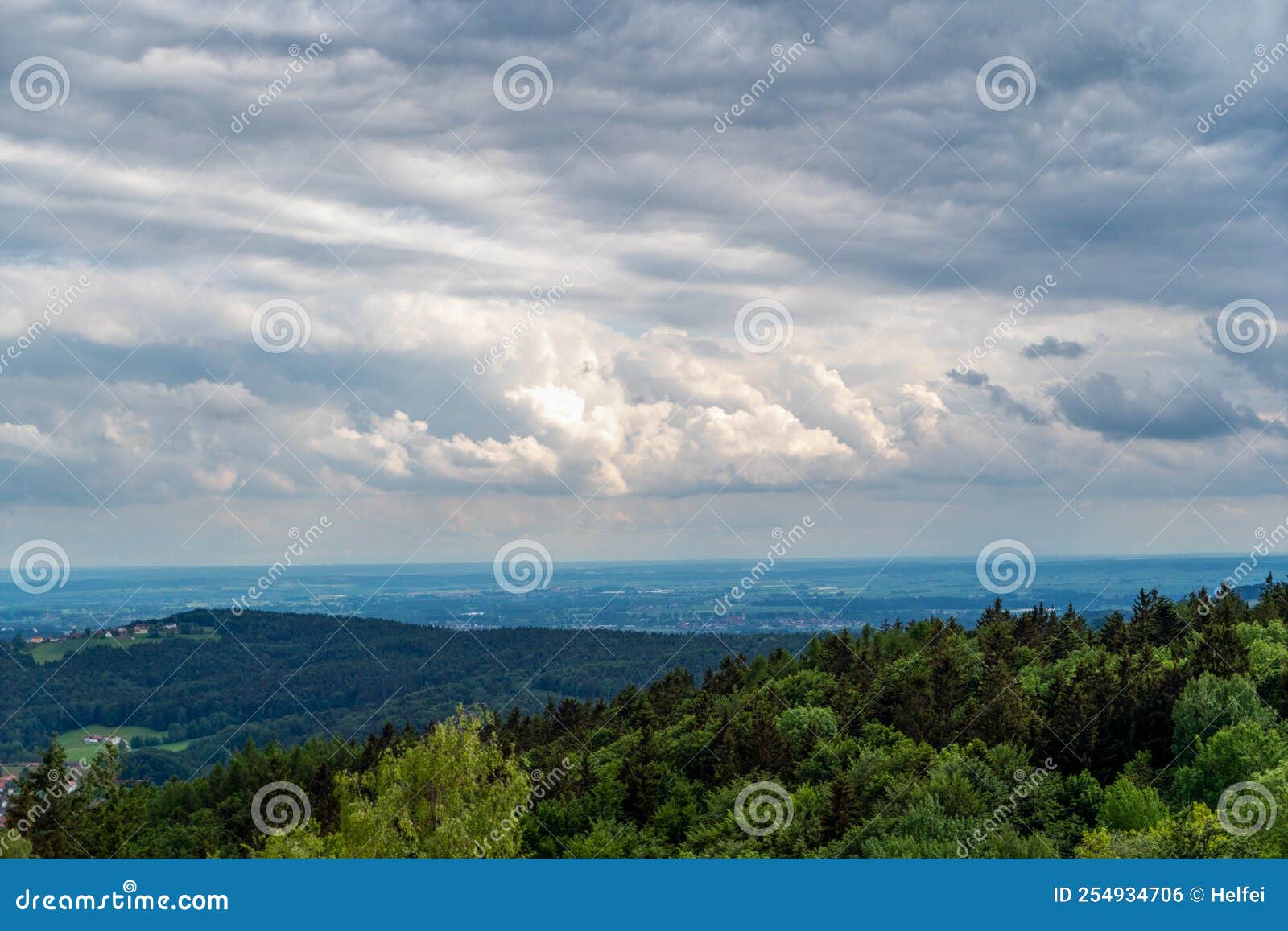 Bavarian Forest with Fascinating Clouds and Blue Sky Stock Photo ... Bavarian Forest with Fascinating Clouds and Blue Sky Stock Photo ...