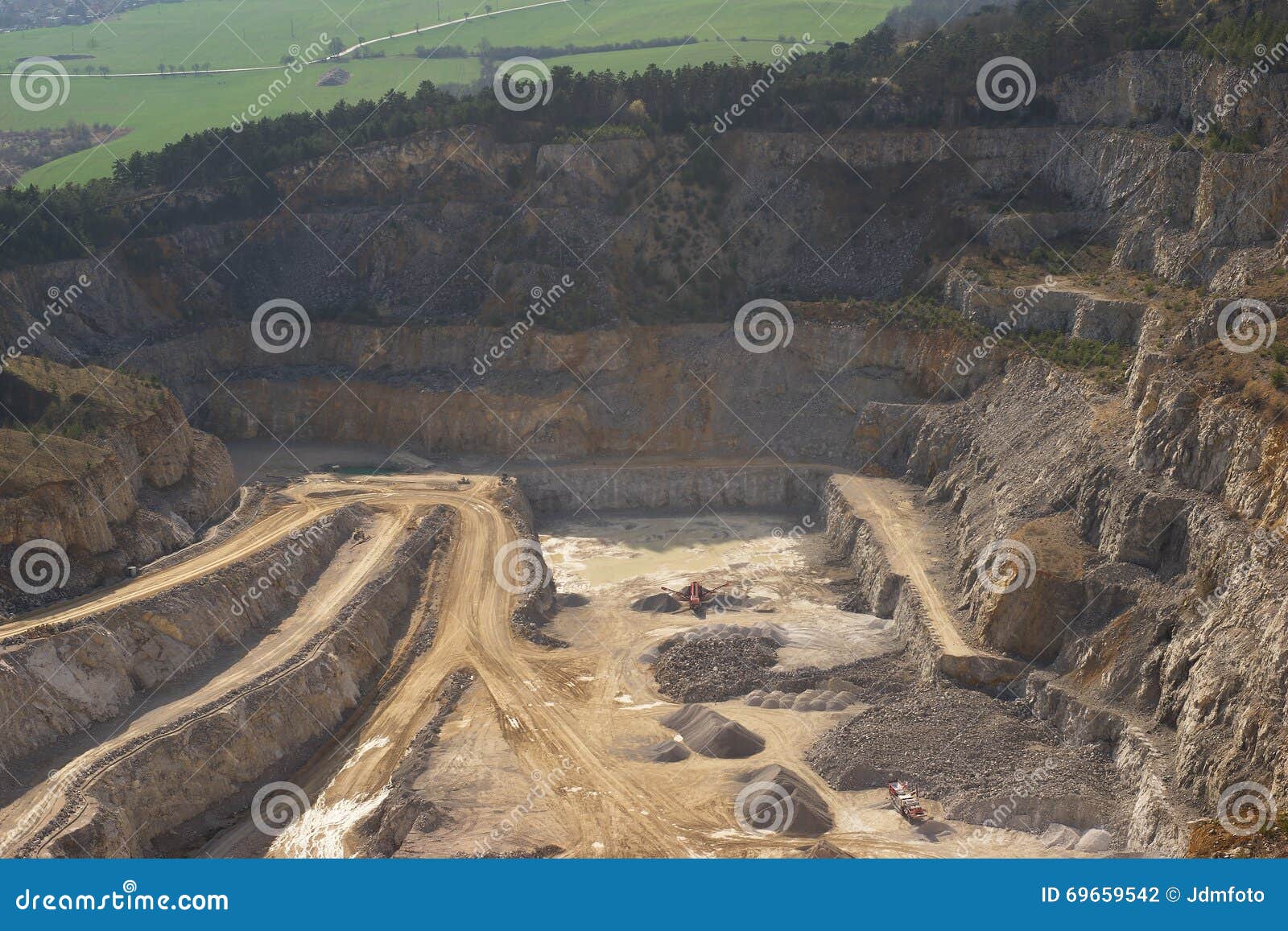 Landscape Picture on the Deep Opencast Stone Mine or Surface, Strip ...