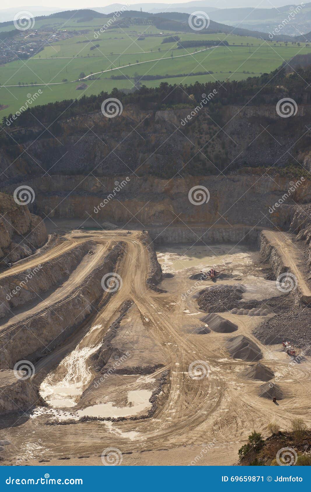 Landscape Picture on the Deep Opencast Stone Mine or Surface, Strip ...