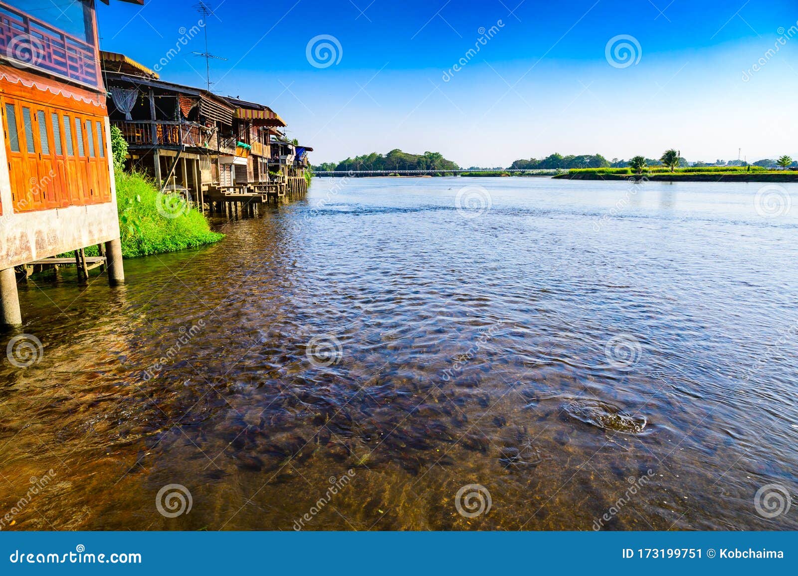 Landscape of Ping River at Ban Tak District Stock Image - Image of ...
