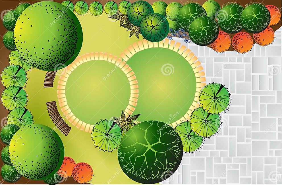 Landscape Plan stock vector. Illustration of flowers - 18937465