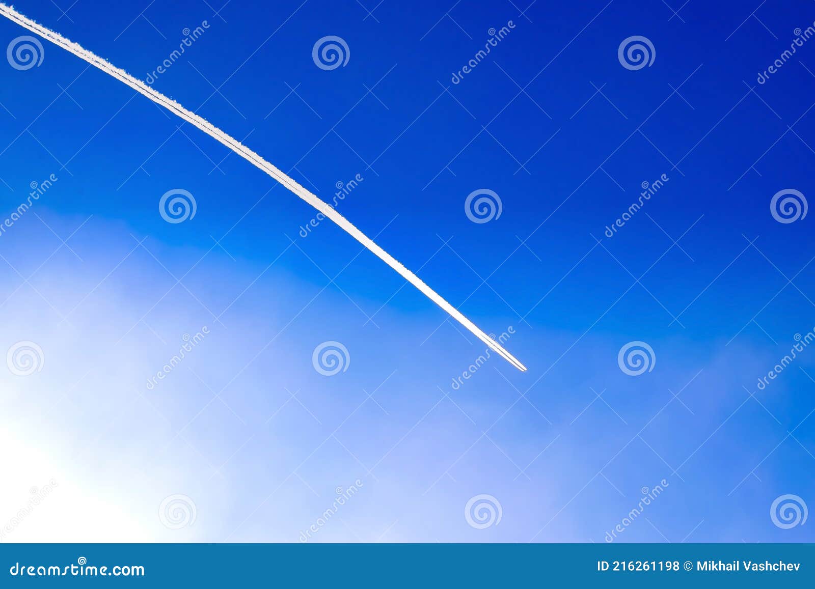 Landscape the Trail of the Plane Stock Photo - Image of line, wind ...