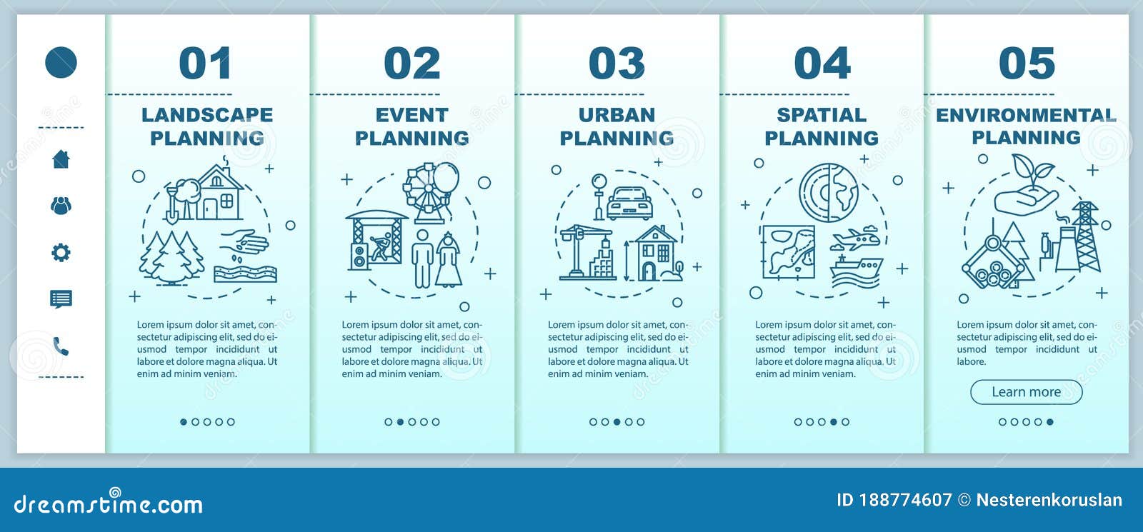 Landscape Planning Onboarding Vector Template. Engineering and ...