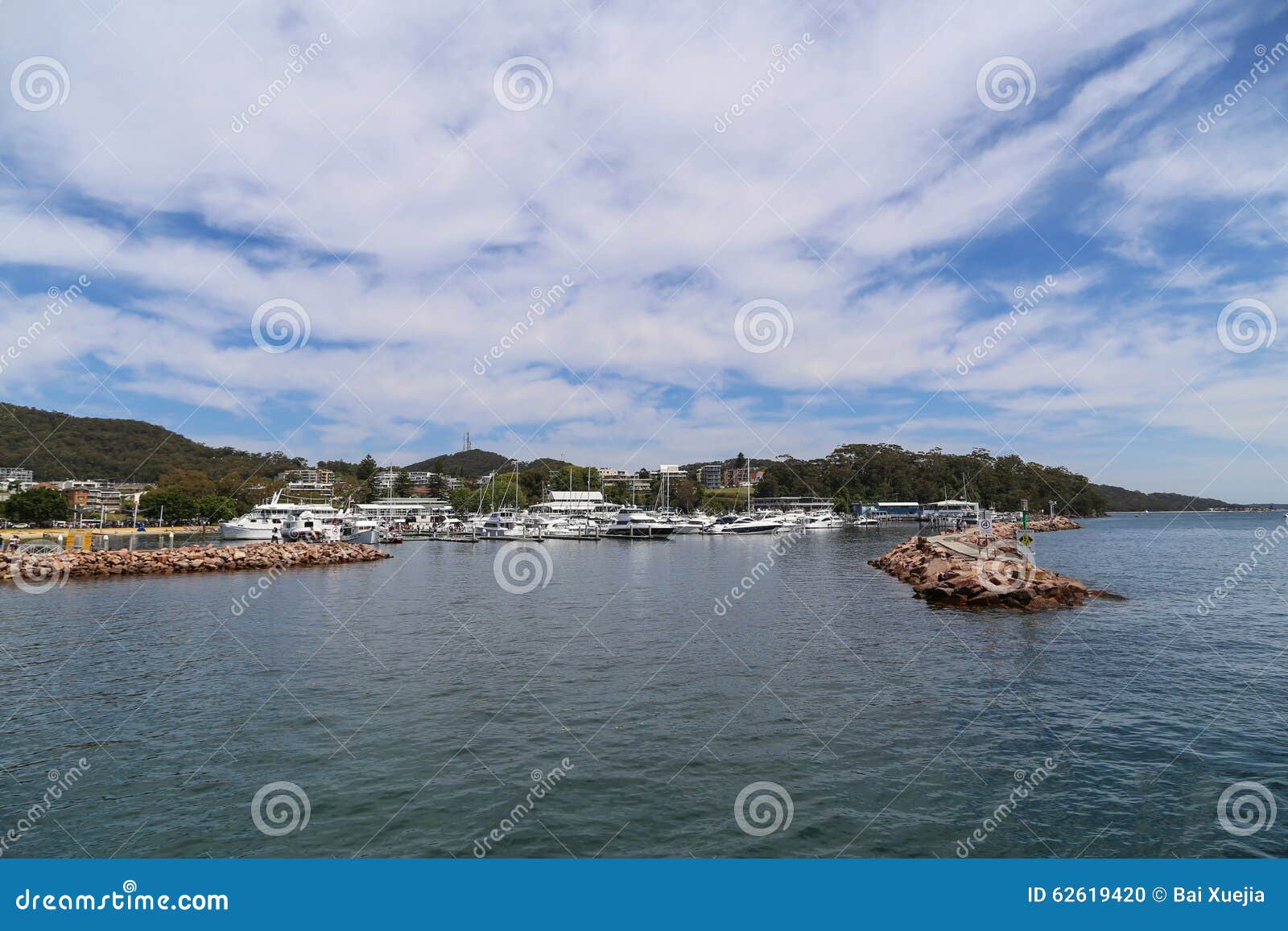 The Landscape in Port Stephens,australia Stock Photo - Image of sailing ...