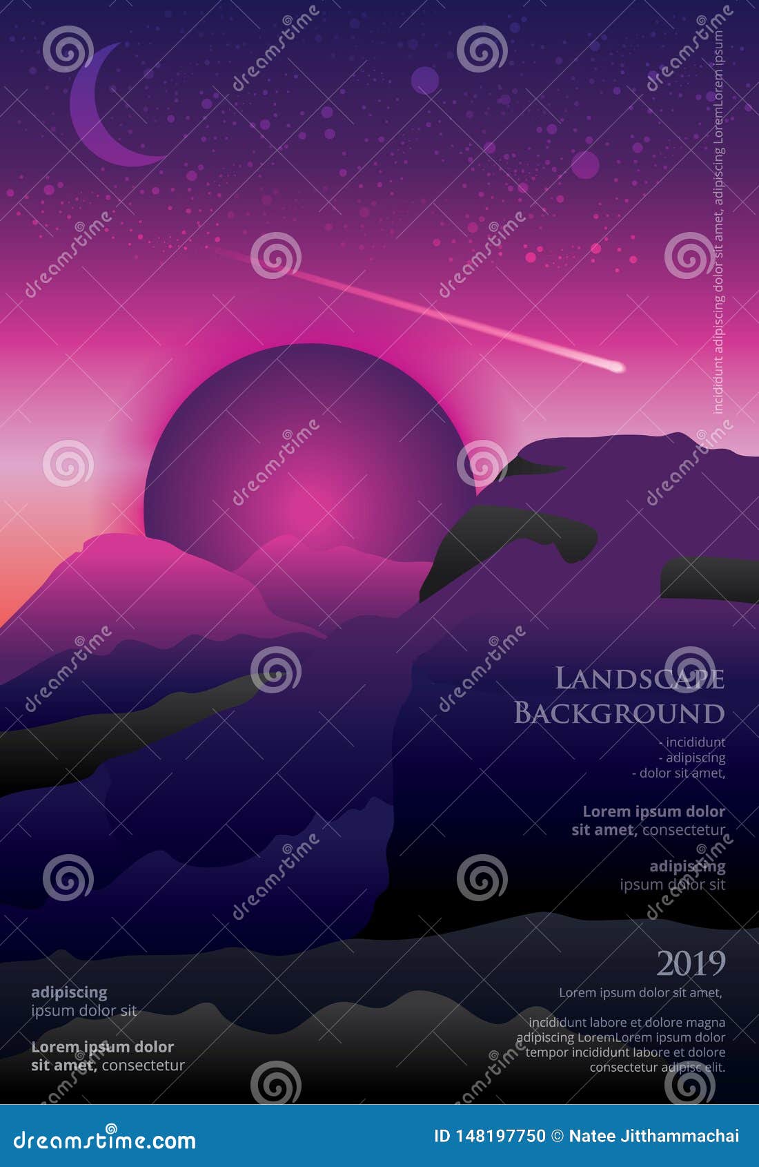 Landscape Poster Background Graphic Design Stock Vector - Illustration ...