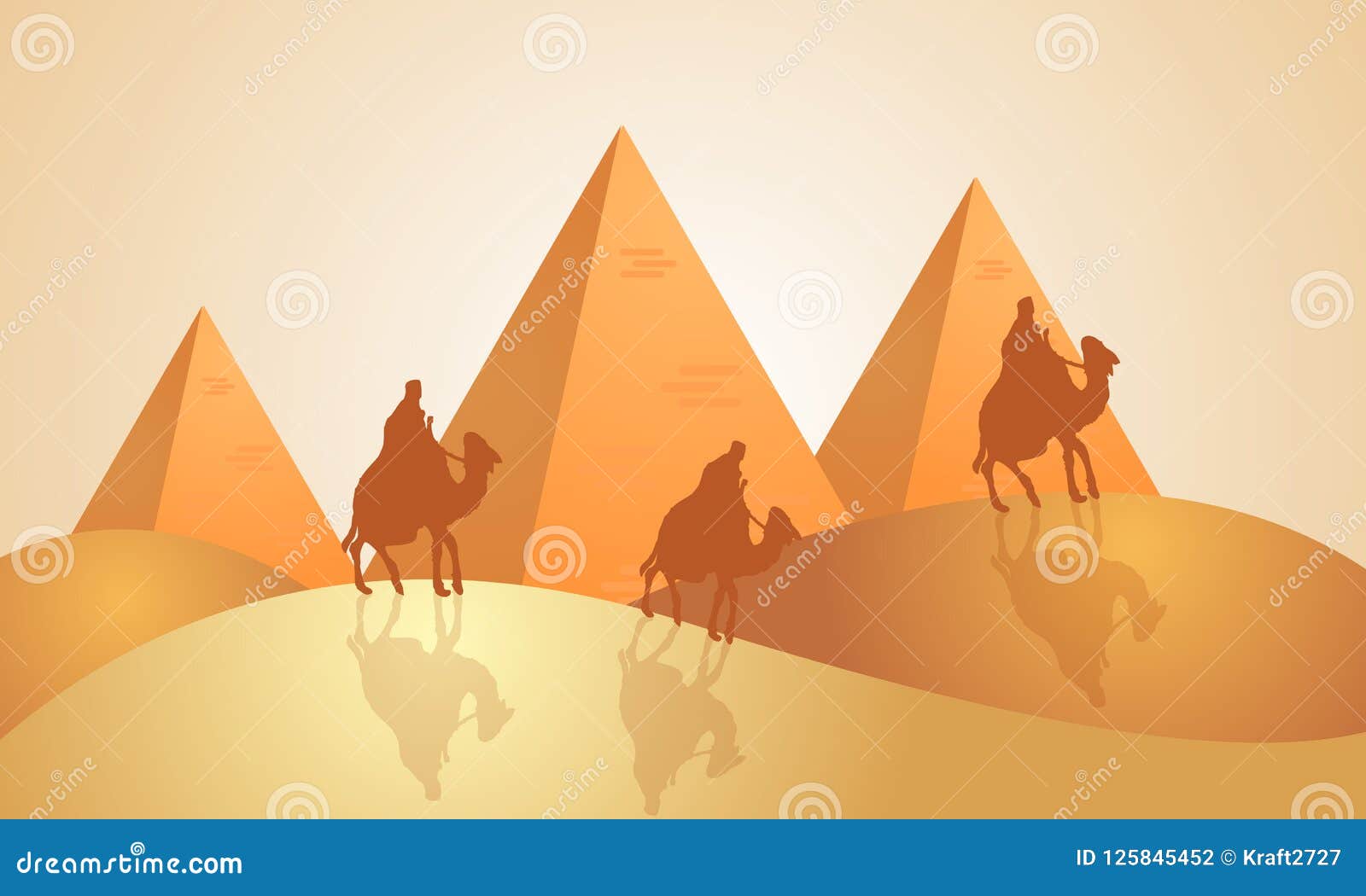 Pyramids Of Egypt. Pyramids Of Giza, Symbol Of Egypt Cartoon Vector ...