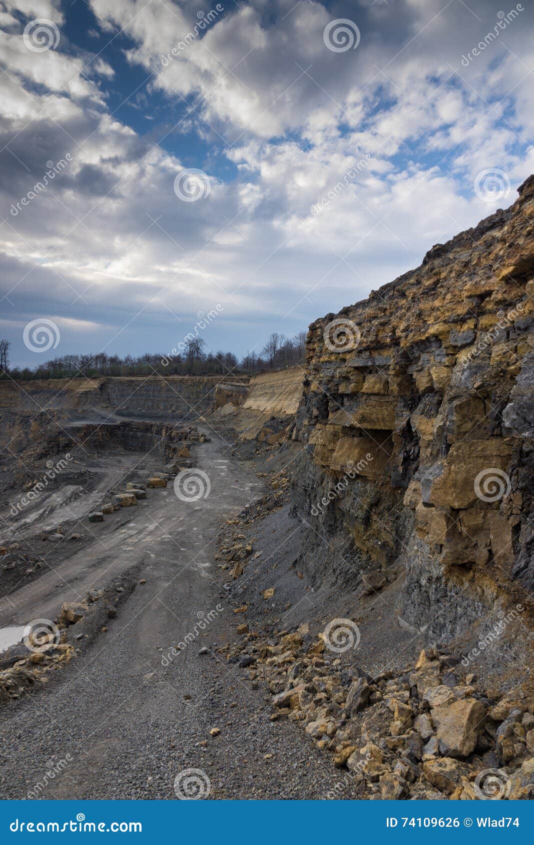 The landscape in a quarry stock photo. Image of open - 74109626