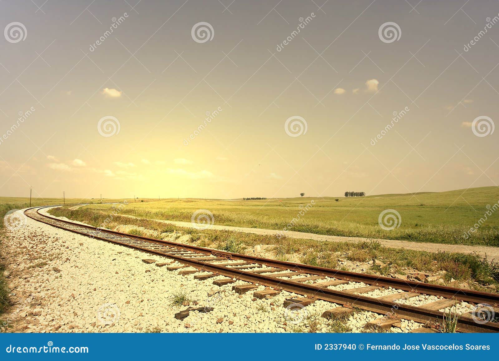 Landscape with a railway stock photo. Image of nature - 2337940