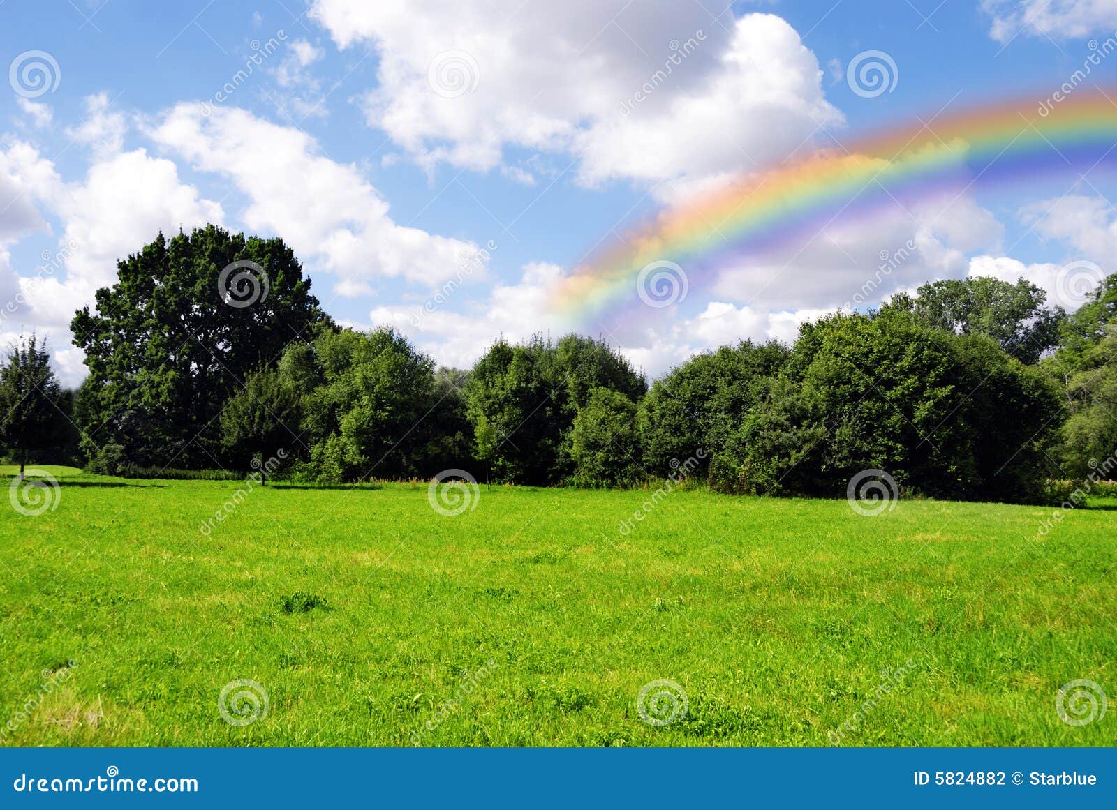 Landscape with rainbow stock photo. Image of sunlight - 5824882