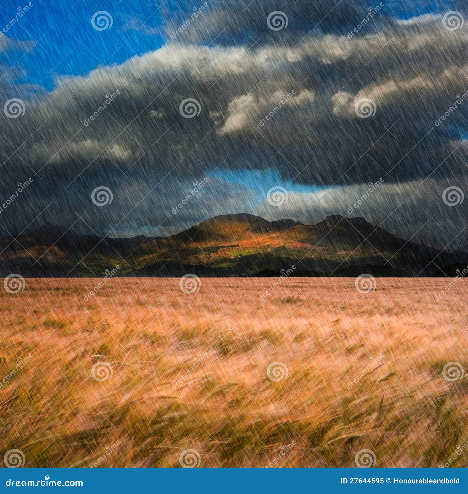 Landscape of Rainy Windy Mountain Landscape Stock Image - Image of ...
