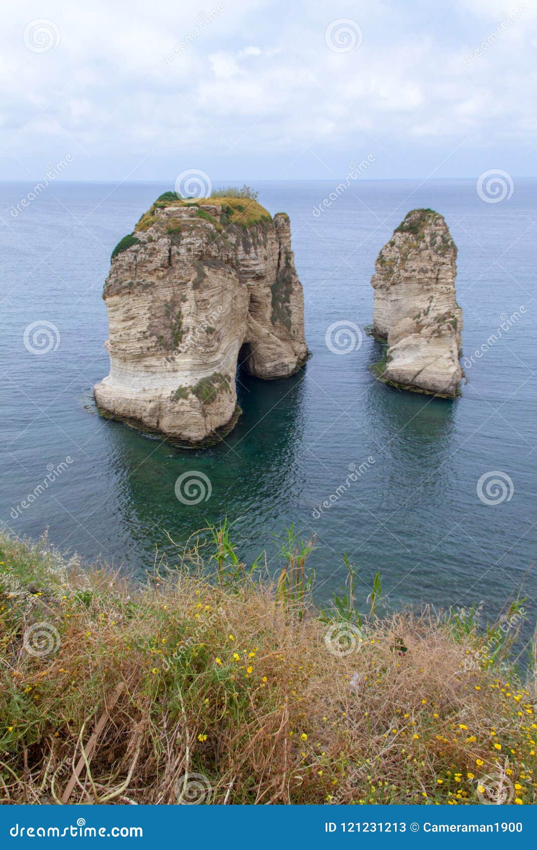 Rawsha Rock in Beirut - Lebanon Stock Image - Image of light, landscape ...