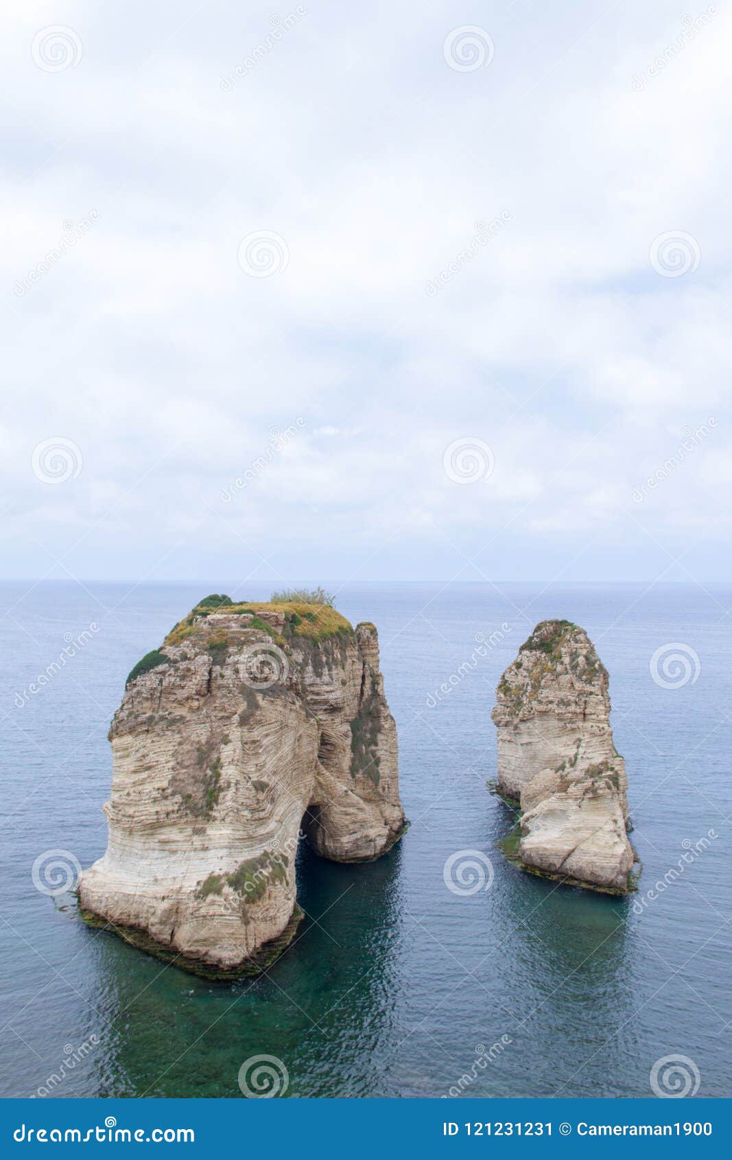 Rawsha Rock in Beirut - Lebanon Stock Image - Image of rock, beautiful ...