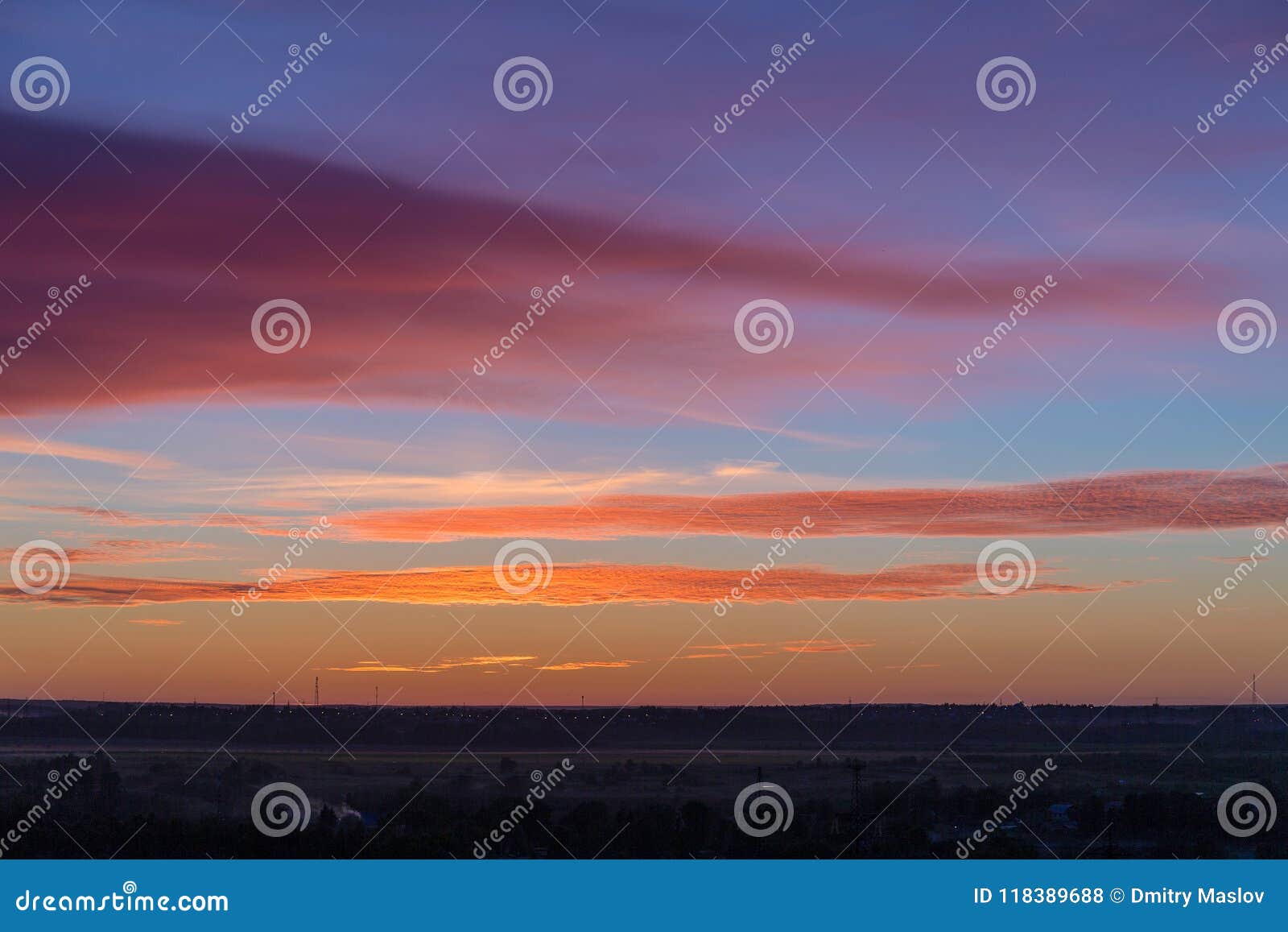 Landscape with red clouds stock photo. Image of color - 118389688