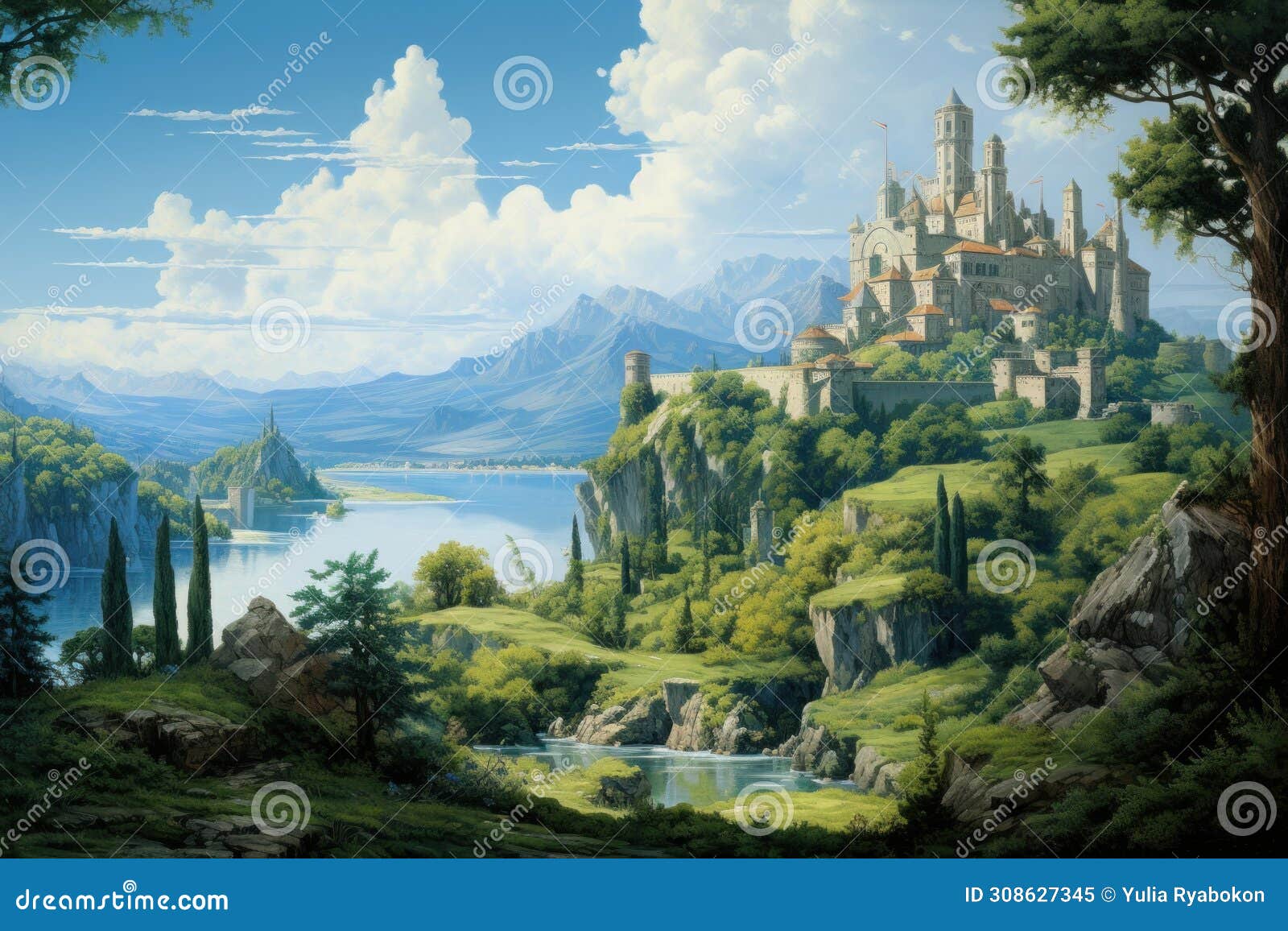 Landscape Renaissance Field. Generate Ai Stock Illustration ...