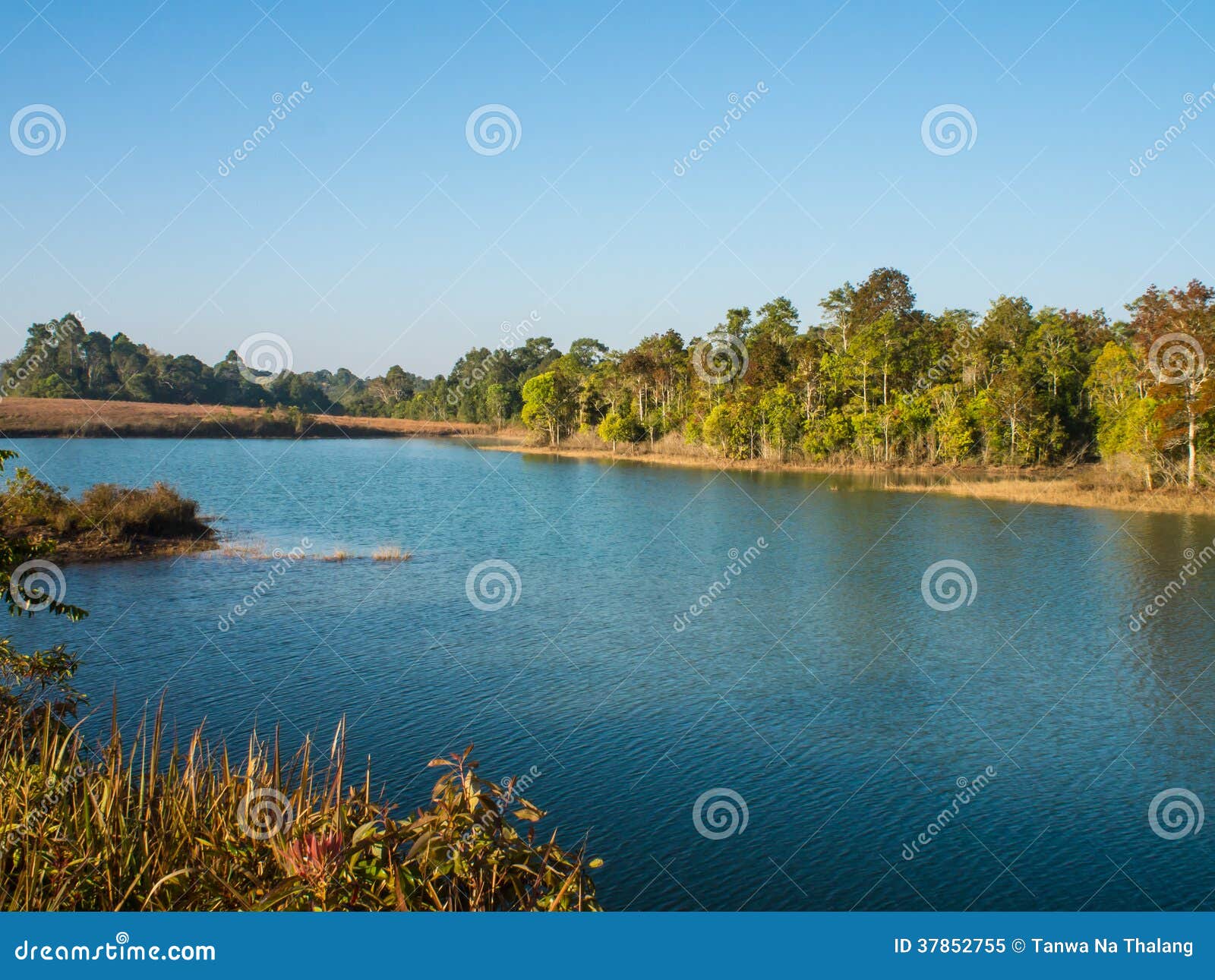 Landscape of reservoir stock image. Image of clouds, rural - 37852755