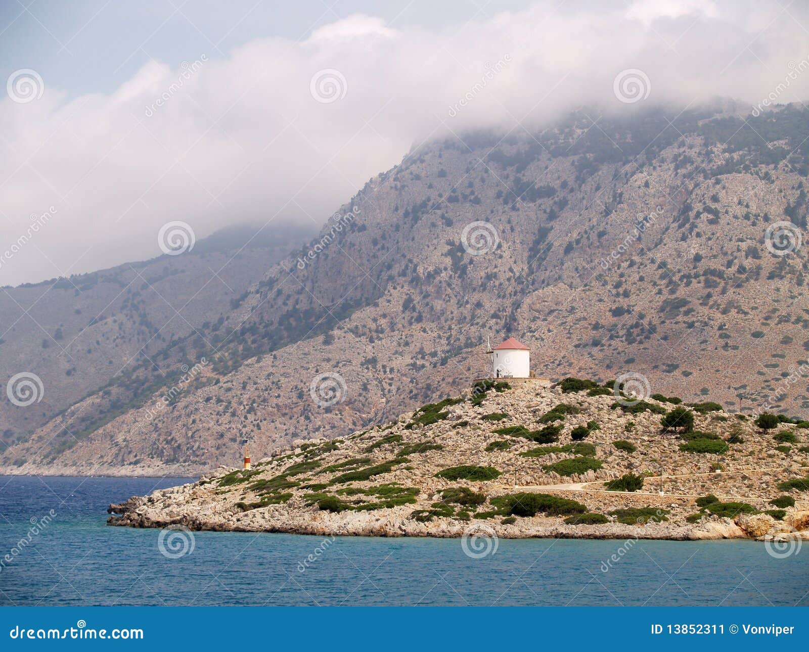 Landscape of Rhodos, Greece Stock Image - Image of lighthouse, water ...