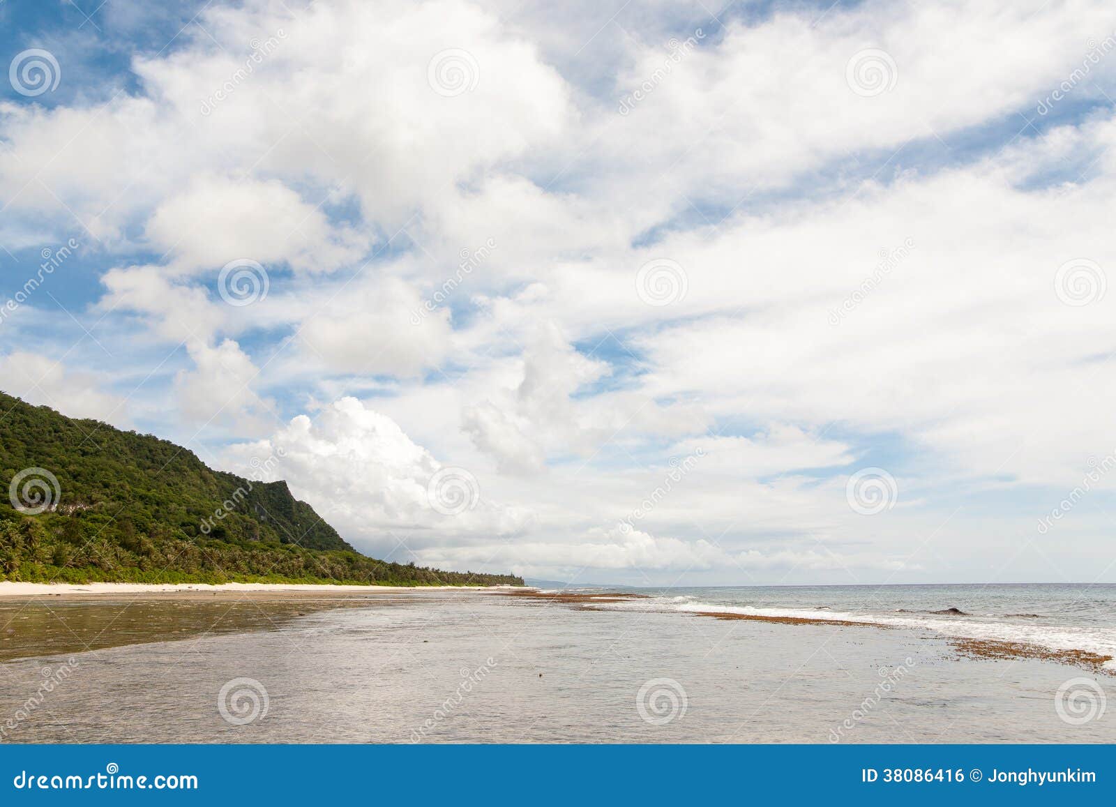 Landscape of Ritidian Beach in Guam Stock Photo - Image of nature, heat ...