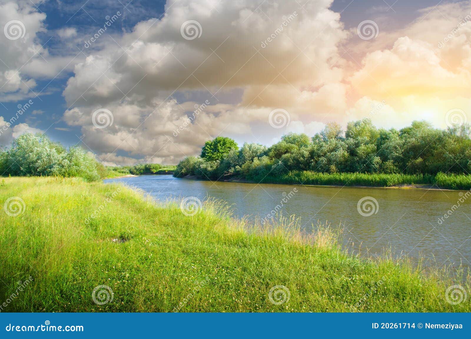 Landscape with river stock photo. Image of river, tranquil - 20261714