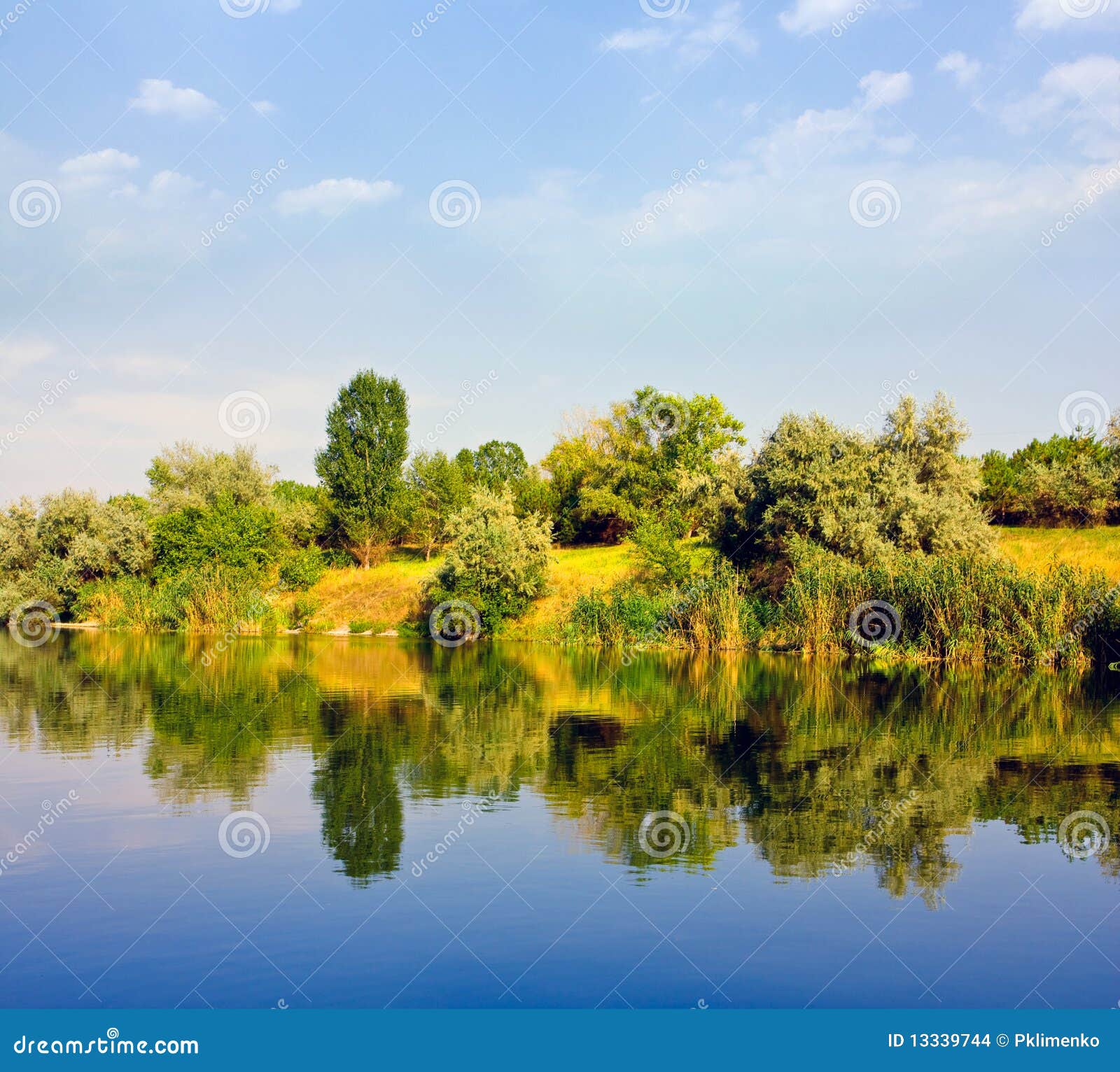 Landscape with river bank stock photo. Image of park - 13339744
