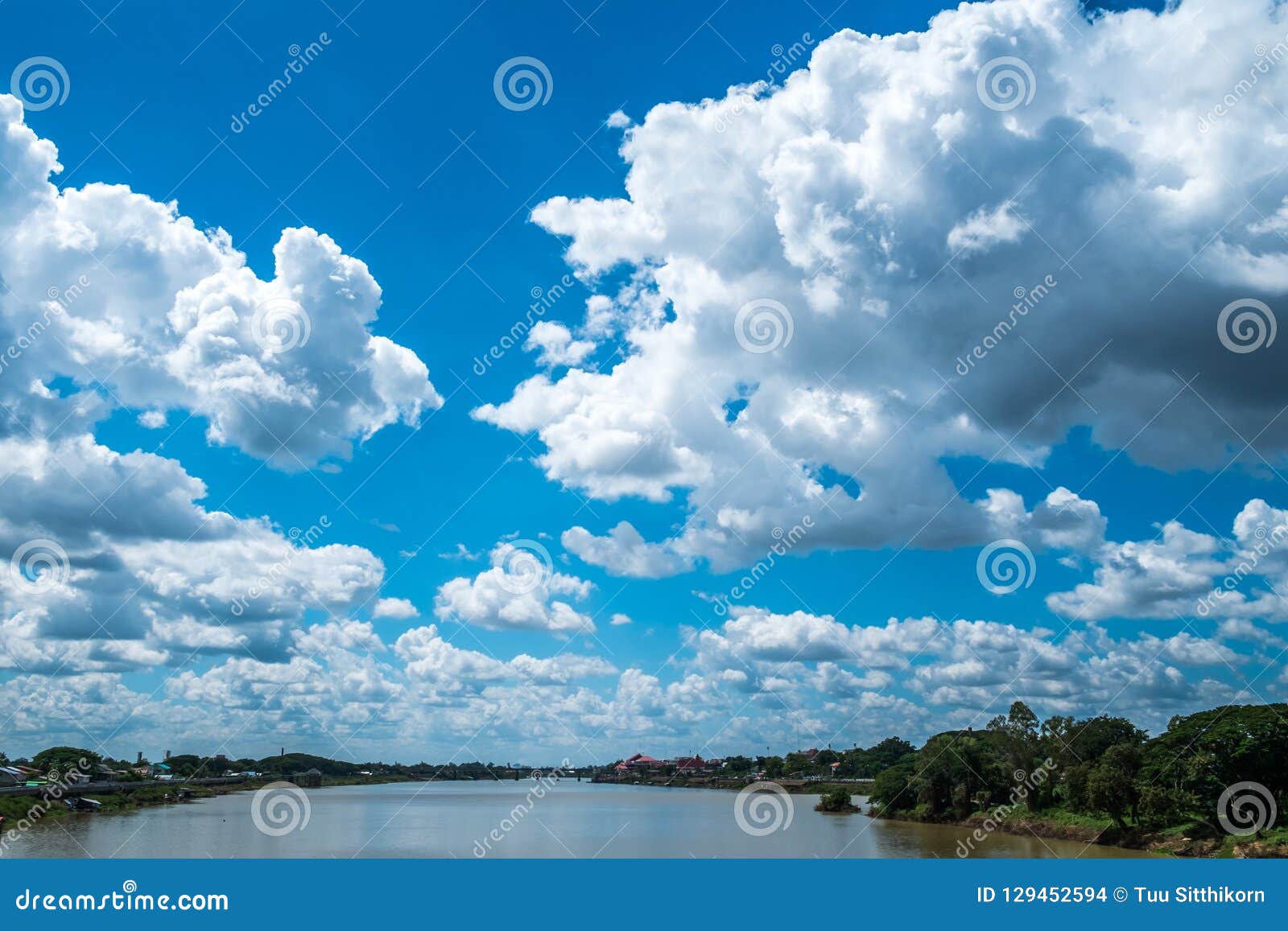 Landscape River with Blue Sky,beautiful Scenery Stock Photo - Image of ...
