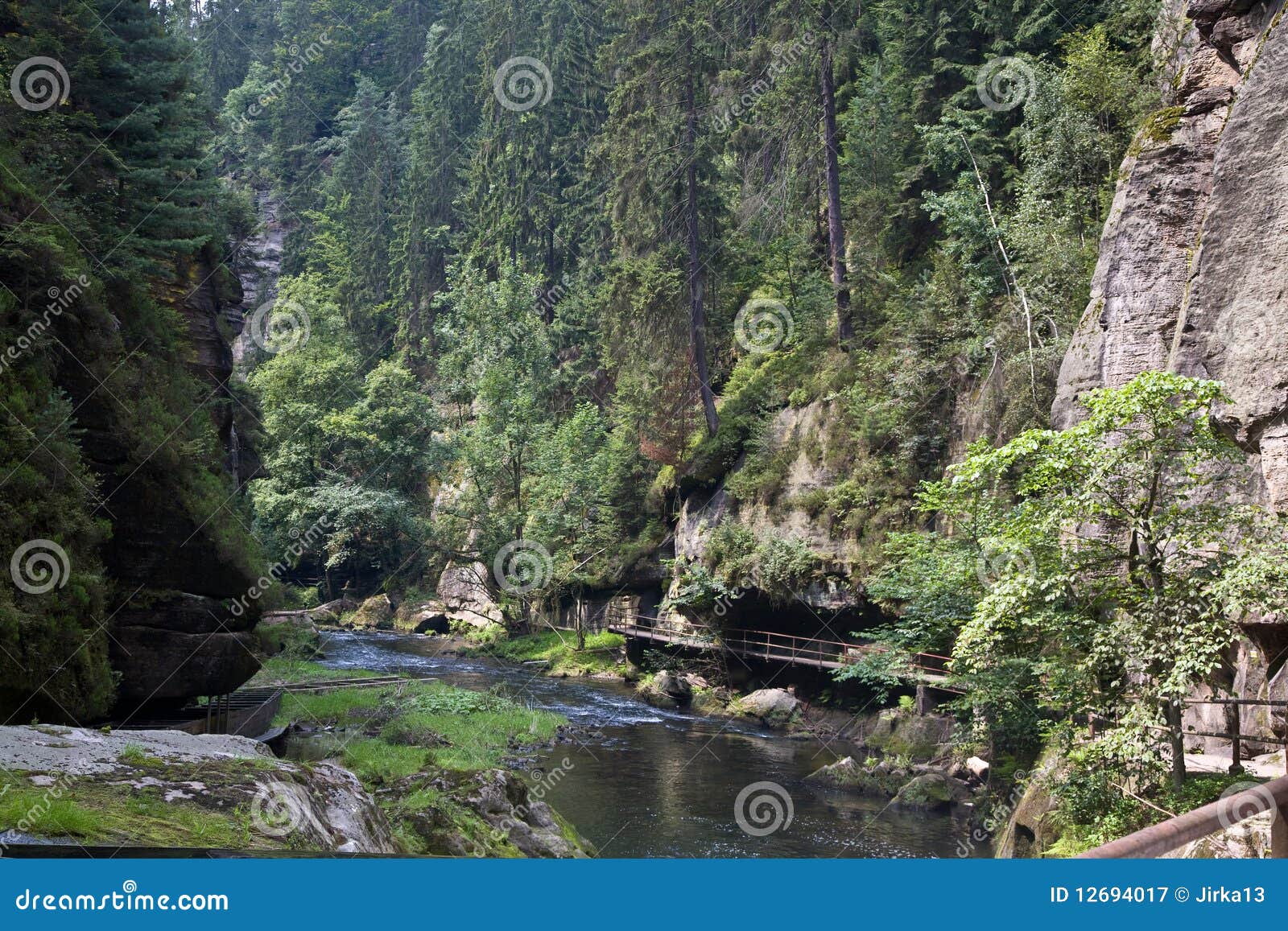 Landscape with a River in Bohemia Stock Image - Image of europe, trees ...