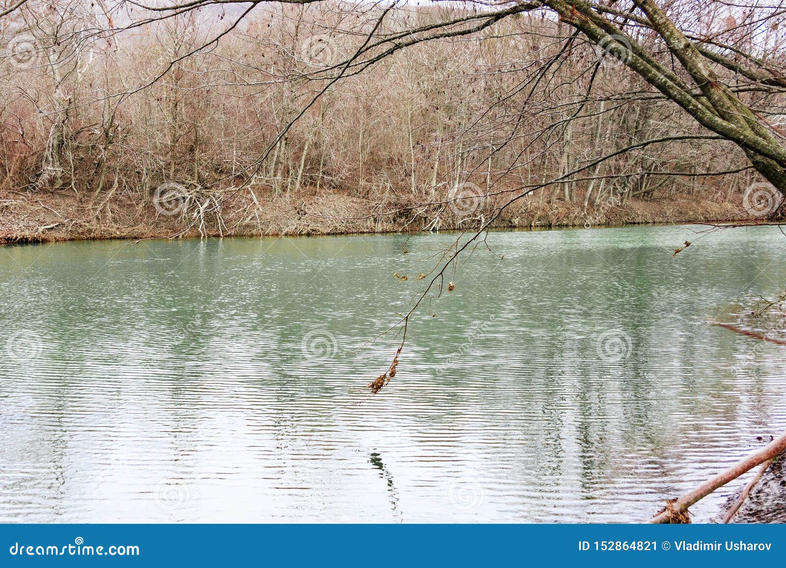 Landscape of the River in Early Spring Stock Image - Image of clouds ...
