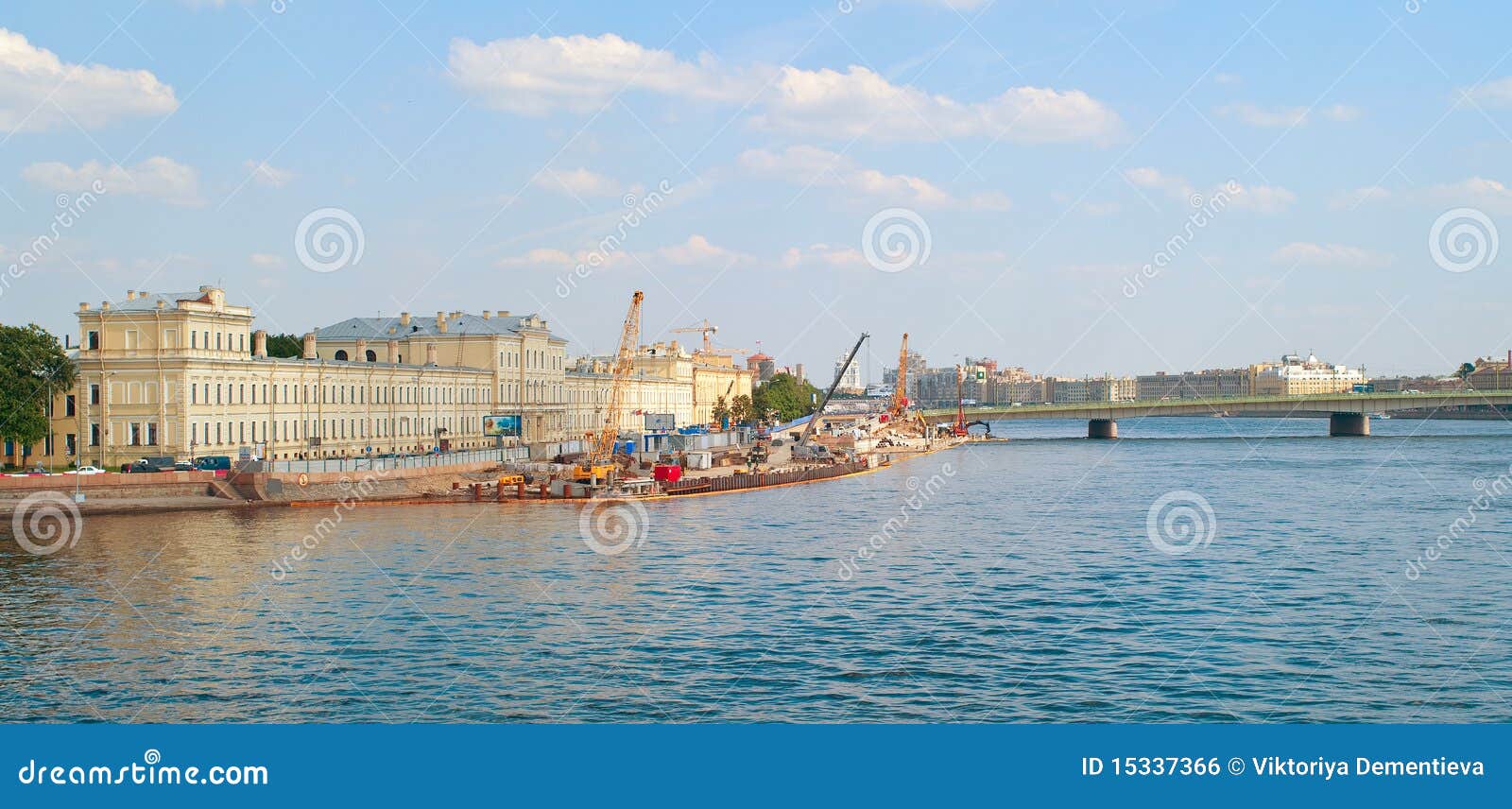 Landscape with river Neva stock photo. Image of duck - 15337366
