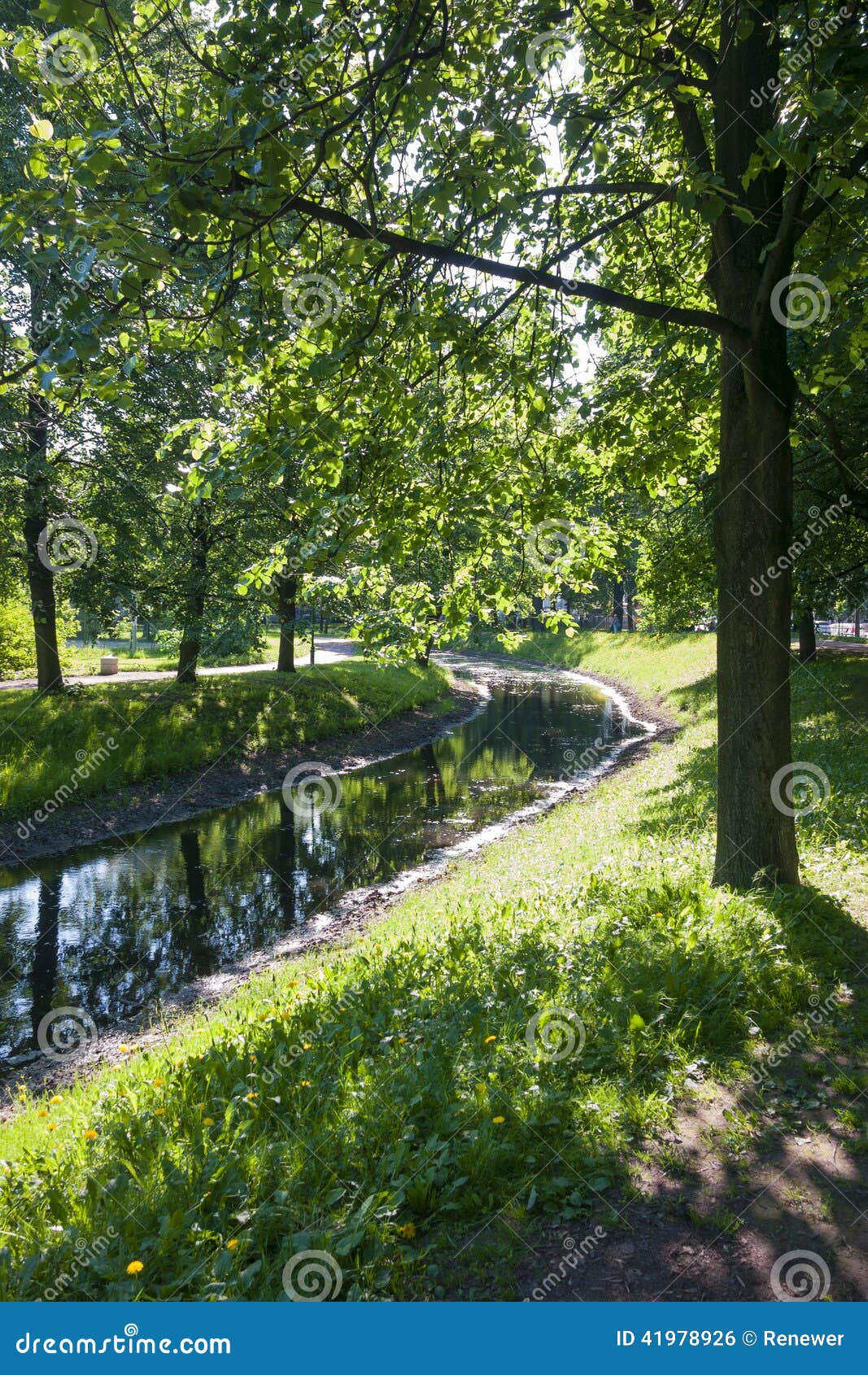 Landscape with River in the Park Stock Photo - Image of outdoors ...