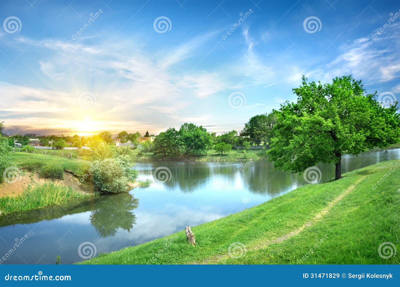 Landscape with the river stock image. Image of nonurban - 31471829