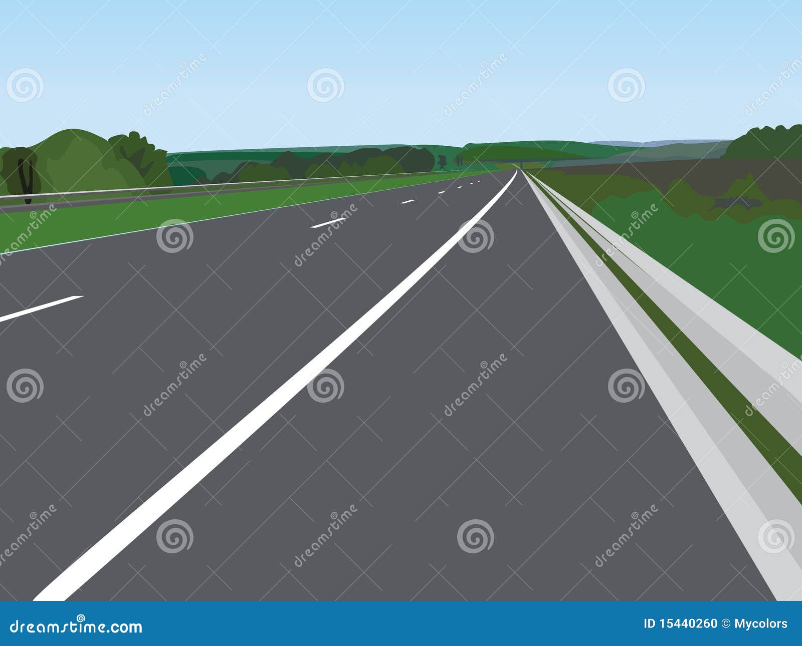 Landscape with Road - Vector Stock Vector - Illustration of roadway ...