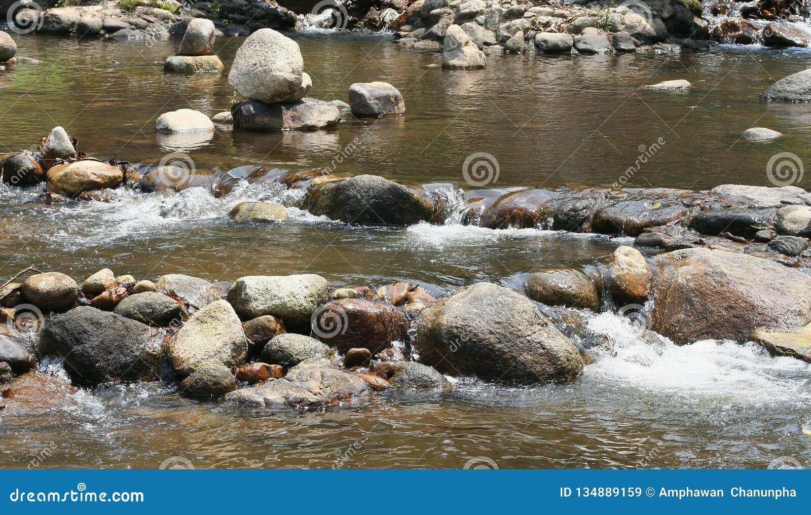 Landscape of Rock and Clear Stream Stock Image - Image of fall, rock ...
